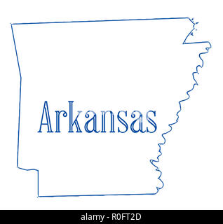 State map outline of Arkansas over a white background Stock Photo - Alamy