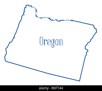 Outline map of the state of Oregon isolated Stock Photo - Alamy