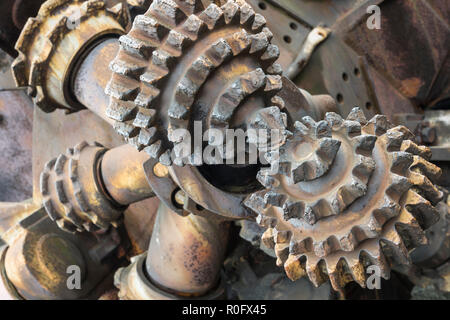Coal mining boring machine, part of display at Big Pit mining museum ...