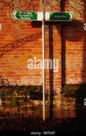Nene way sign at Flore. The Macmillan Way. Long-distance trail ...