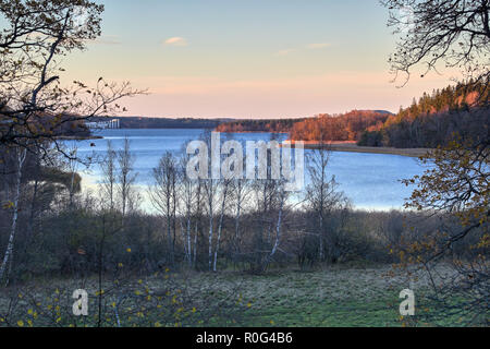 Bay Sandviken during an autumn evening, in Bogesundslandet, near ...