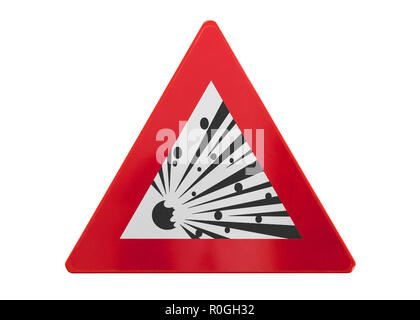 Traffic sign isolated - Explosion danger - Isolated and rainbow colored ...