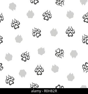 Paw print seamless pattern. Traces of Cat Textile Pattern Stock Vector ...