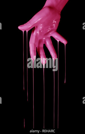 Human hands dipped in color paint, creative concept. Painted hand ...