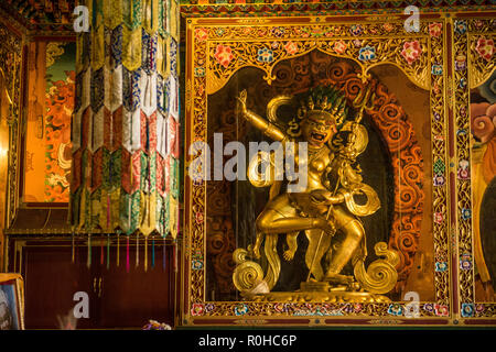 Inside buddhist temple near Boudhanath stupa,Kathmandu, Nepal Stock ...