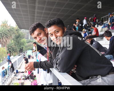 Mexico City, Mexico. 04th Nov, 2018. Migrants resting in a temporary ...
