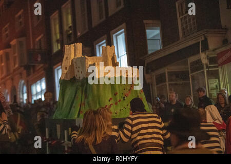 Lewes, England. 5th November 2018,Lewes Bonfire Night is the biggest ...