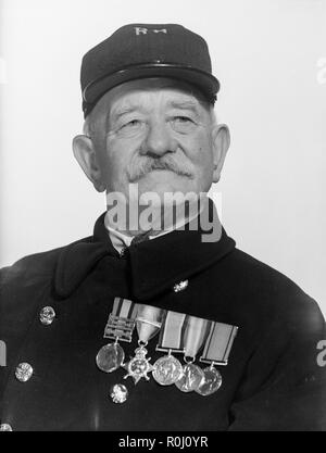 Old Photograph Of A Soldier In The Early 1900's After restoration Stock ...