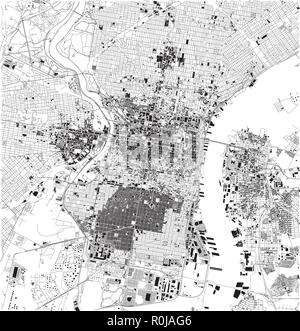 Vector map of Philadelphia. Street map poster illustration ...