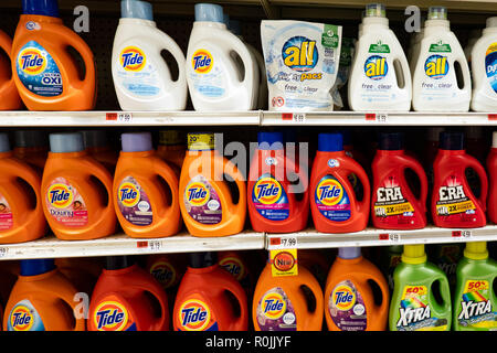 Tide laundry detergent on display at a Costco Wholesale Warehouse Club Stock Photo - Alamy