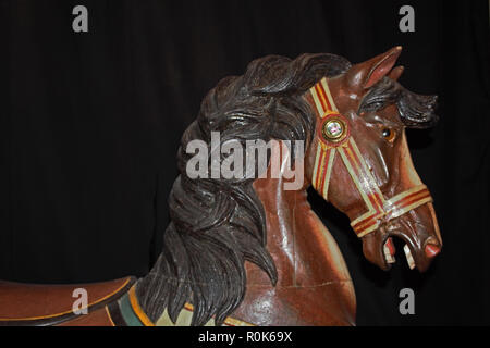 Hand carved carousel horse at the Dentzel American Carousel Museum in ...