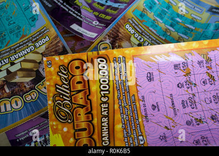 LISBON, PORTUGAL - Circa November, 2018: Pile of Scratch cards Stock ...