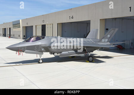 Italian Air Force F-35A parked at Amendola Air Base, Italy Stock Photo ...