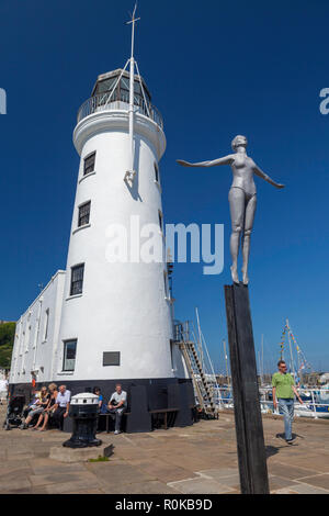 Bathing Belle a statue on the pier at Scarborough in front of the ...