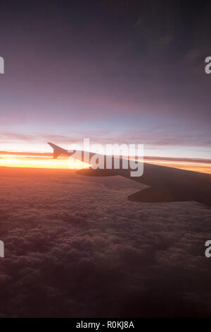 Wing,of,Brussels Airlines,plane,with,stunning,sunset,above,clouds ...