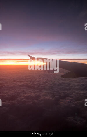 Wing,of,Brussels Airlines,plane,with,stunning,sunset,above,clouds ...