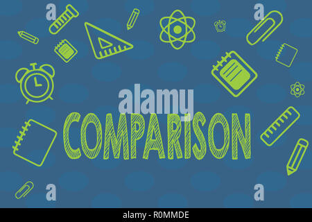Conceptual hand writing showing Comparison. Business photo text ...