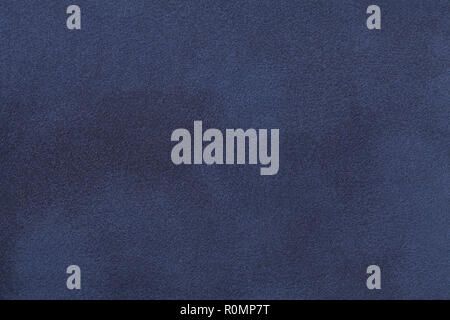 Navy blue matte background of suede fabric, closeup. Velvet texture of ...