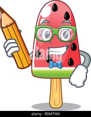 With ice cream watermelon ice cream shaped wood character Stock Vector ...
