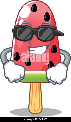 Super cool melon cartoon character on white background vector ...
