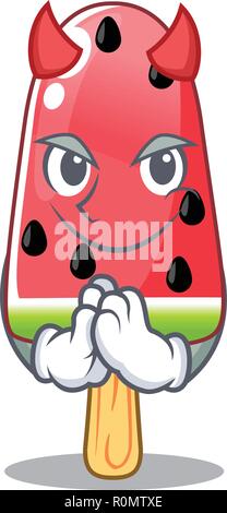 Red devil Ice cream. Angry demon Icecream Vector illustration Stock ...