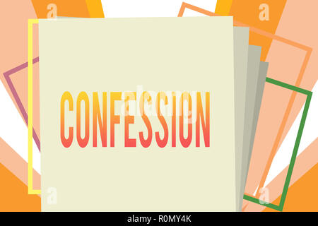 Conceptual hand writing showing Confession. Business photo showcasing ...