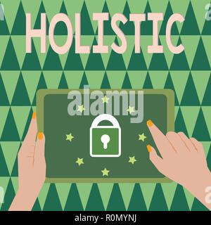 Text sign showing Holistic. Conceptual photo characterized belief that ...