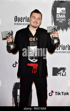 Jack Shirak attending the MTV European Music Awards 2018 at the Bizkaia ...
