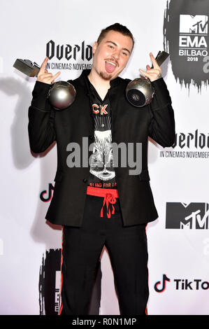 Jack Shirak attending the MTV European Music Awards 2018 at the Bizkaia ...