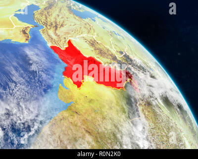 Pakistan from space on realistic model of planet Earth with country ...