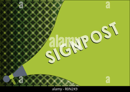 Writing note showing Signpost. Business photo showcasing sign giving ...