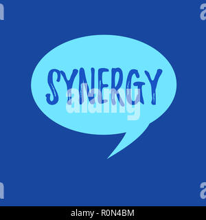 Text sign showing Synergy. Conceptual photo Interaction Cooperation ...