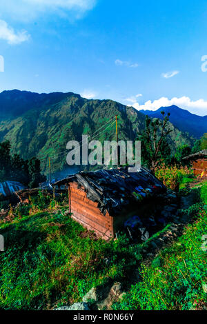 A Traditional Wooden House in Sankri Range, Uttrakhand, India Stock ...