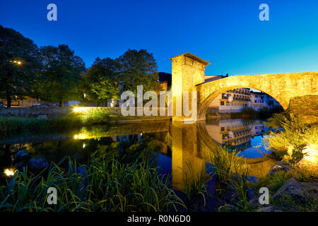 Medieval bridge over the Cadagua river, Balmaseda, Biscay, Basque ...