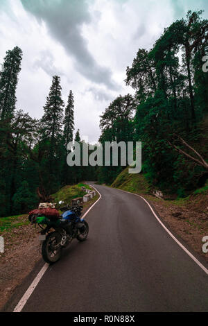 Bike Rider at Ukhimath - Chopta Road, Uttrakhand, india, Date - October ...