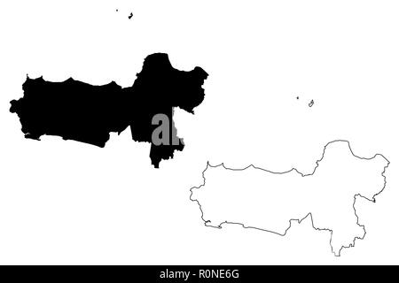 Jawa Tengah, Central Java administrative and political vector map ...