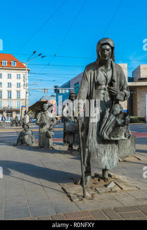 Wroclaw Poland sculpture, view of a set of sculptures (titled Passage ...