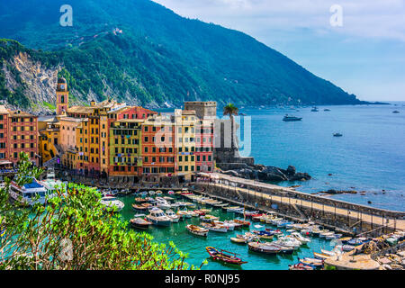 CAMOGLI, ITALY - SEP 9, 2018: The tourist resort of Camogli on the ...