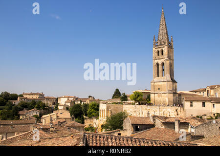 Saint-Emilion, France. Views of the monolithic church (eglise monolithe ...