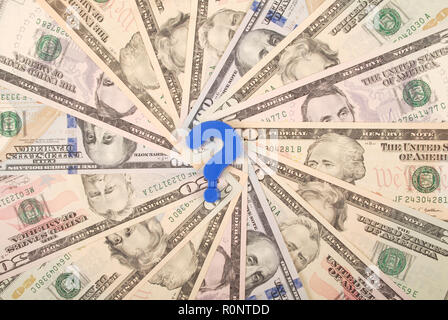 Question mark on mandala kaleidoscope from money. Abstract money ...