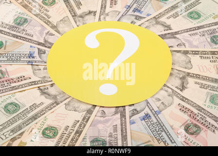 Question mark on mandala kaleidoscope from money. Abstract money ...