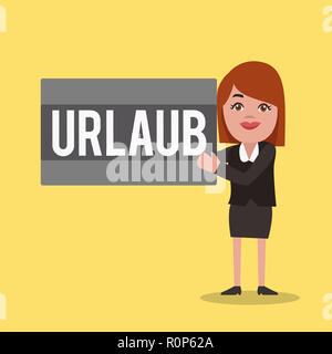 Word writing text Urlaub. Business concept for Leave of absence from ...