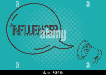 Writing note showing Influencer. Business photo showcasing Person who ...