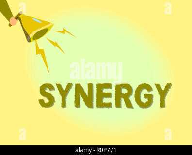 Text sign showing Synergy. Conceptual photo Interaction Cooperation ...