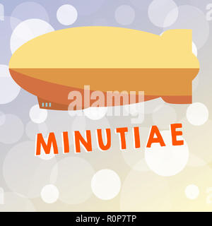 Text sign showing Minutiae. Conceptual photo small precise or trivial ...