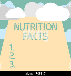 Text sign showing Nutrition Facts. Business approach detailed ...
