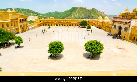 View of Jaleb Chowk courtyard, Amber Fort, Jaipur, India Stock Photo ...