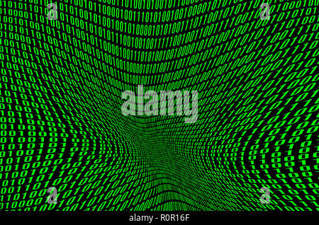 An image of a corrupted and distorted binary code made up of a set of ...