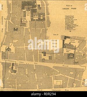 CHEAPSIDE: Old map of the Ward of Cheap, about 1750. London, c1880 ...