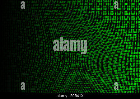 An image of a corrupted and distorted binary code made up of a set of ...